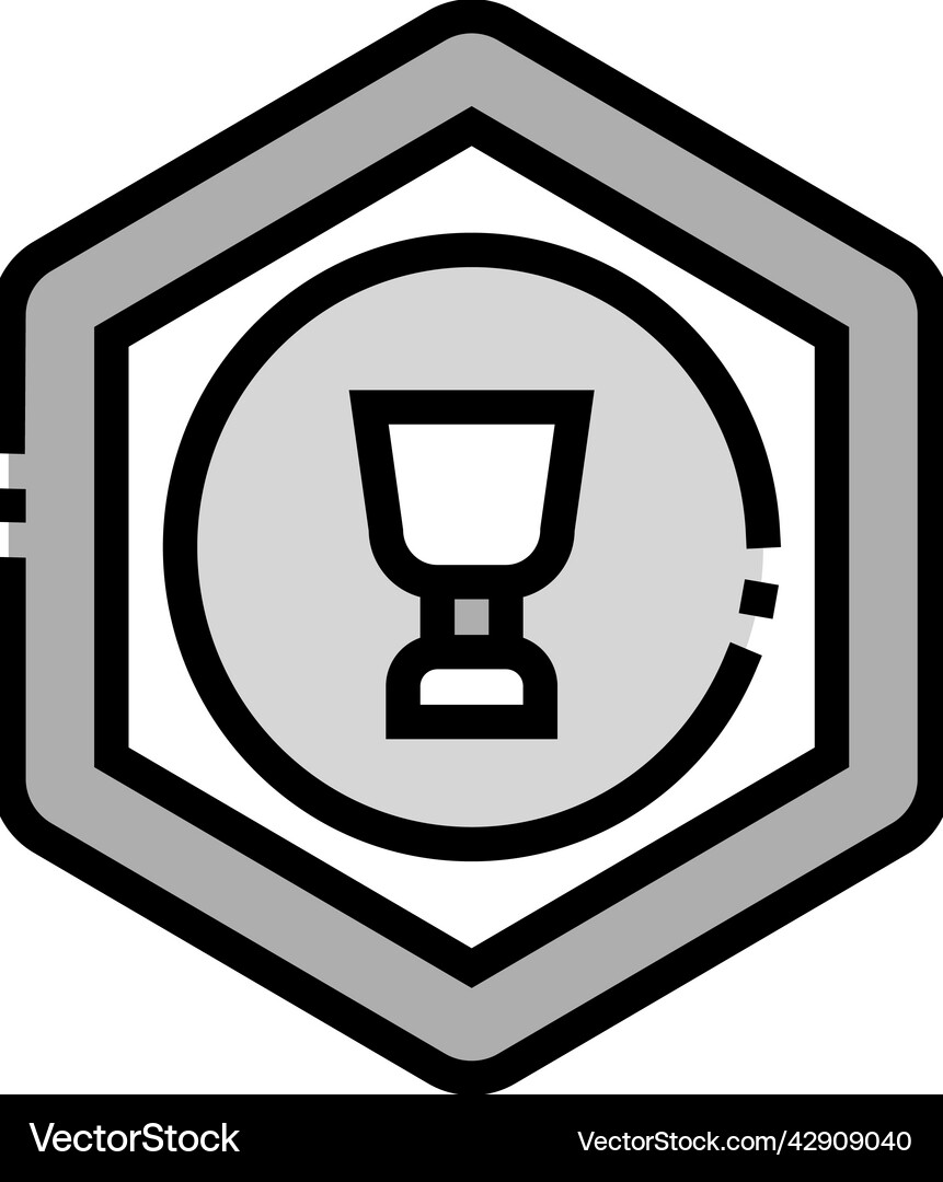Silver cup game reward color icon Royalty Free Vector Image