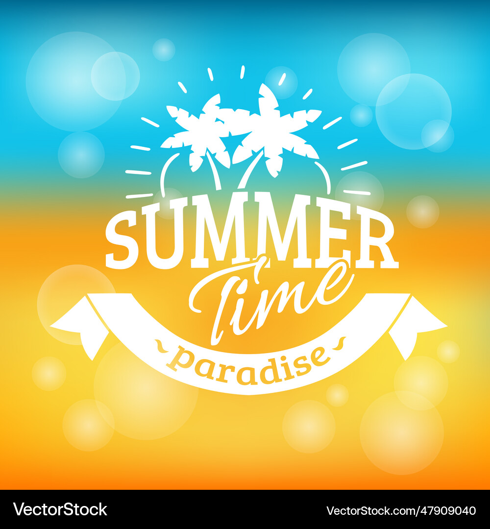 Summer holiday vacation background poster Vector Image