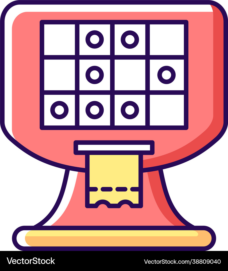 Terminal based lottery game rgb color icon Vector Image