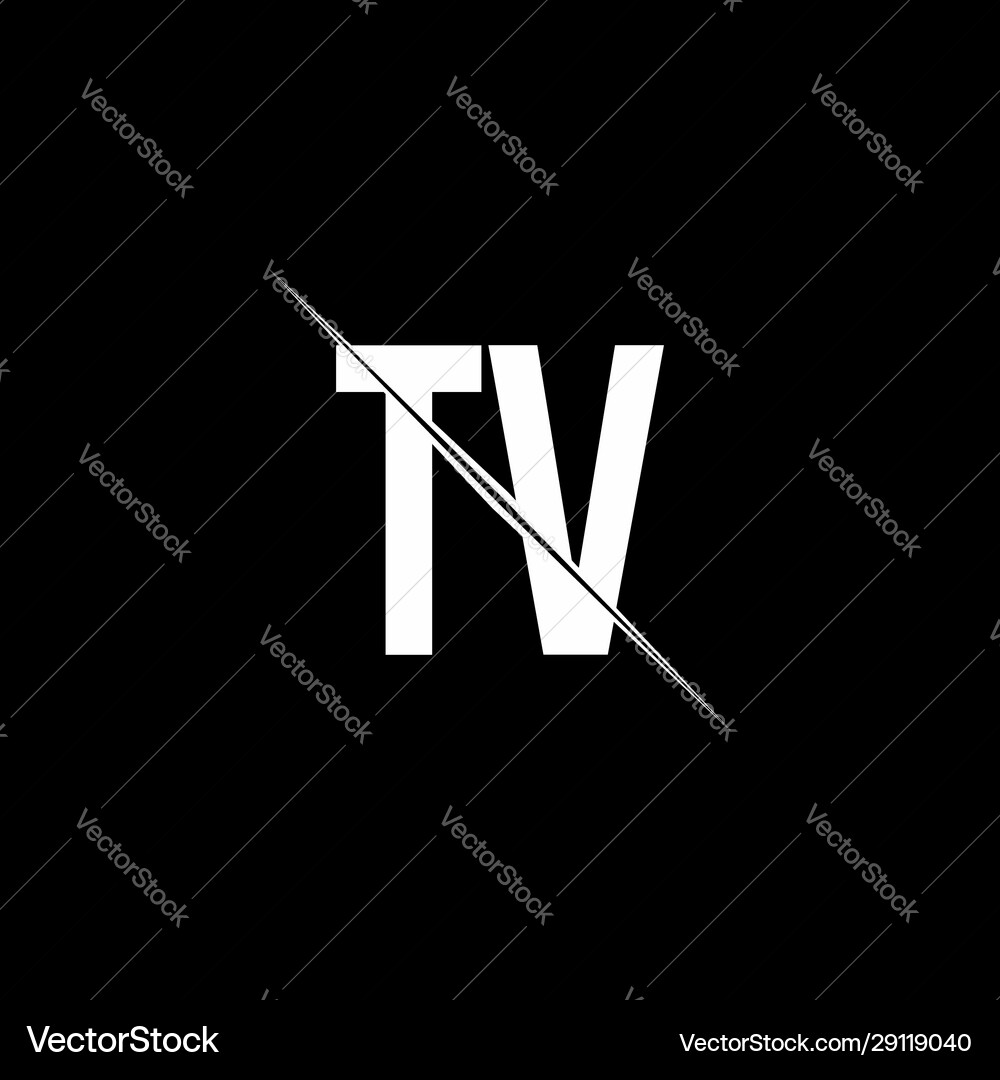 Tv logo monogram with slash style design template Vector Image