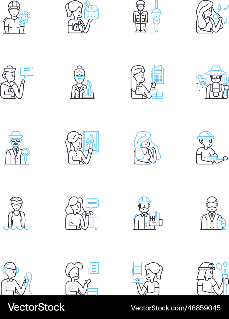 Career options linear icons set opportunities Vector Image