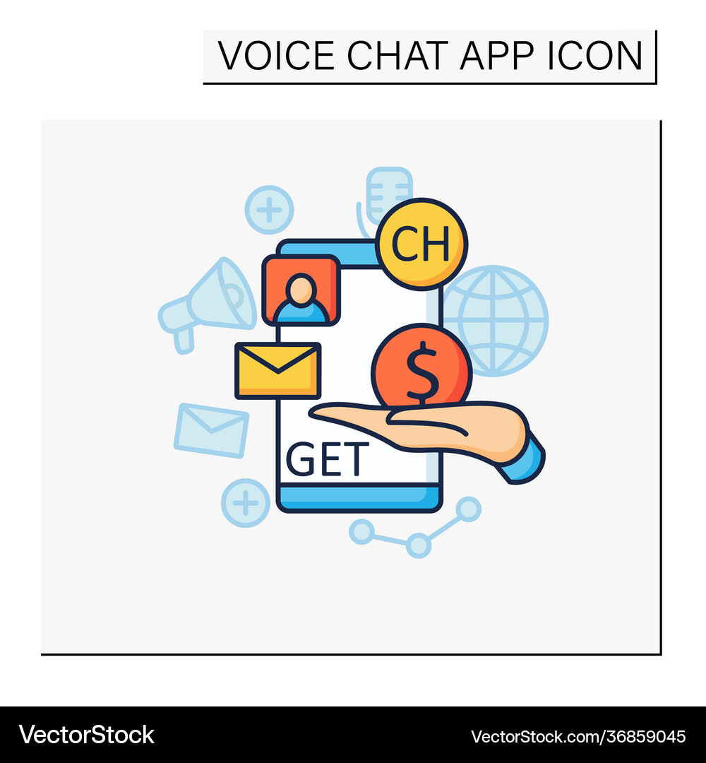 Chat invite buy color icon Royalty Free Vector Image