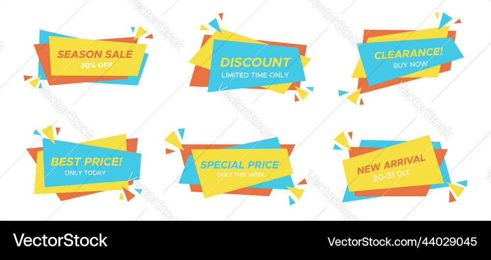 Color isolated sale label set b Royalty Free Vector Image
