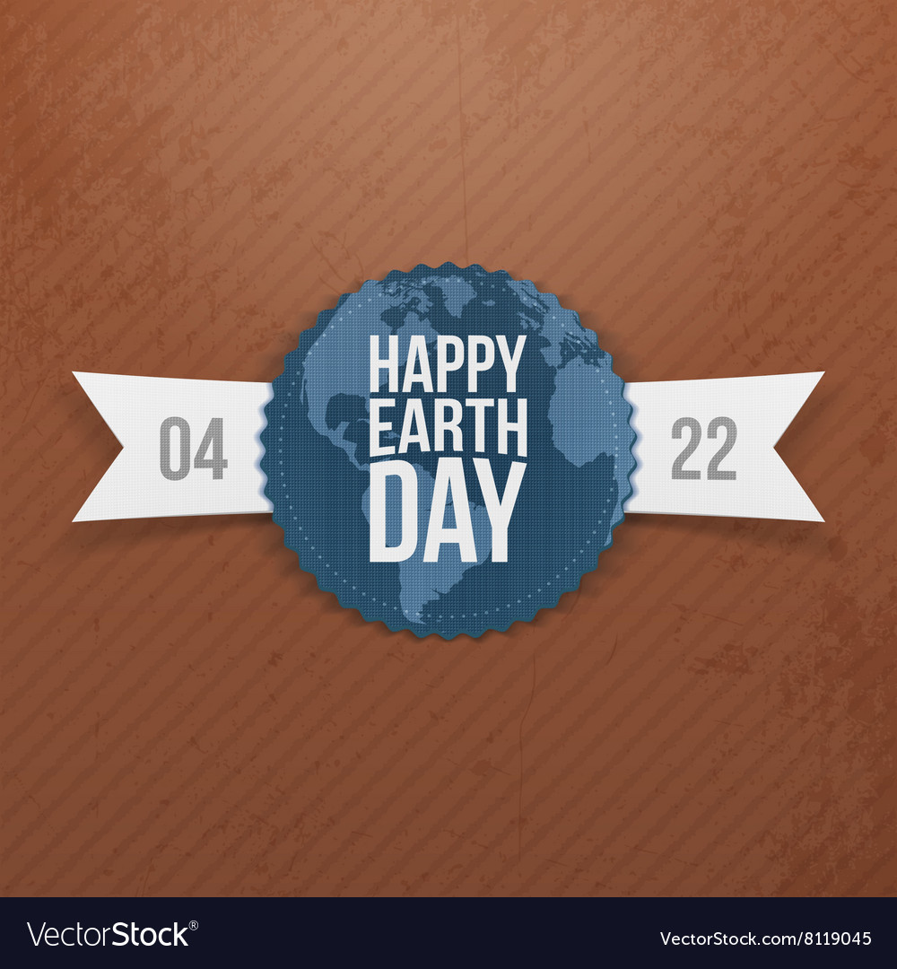 Earth day banner with ribbon Royalty Free Vector Image