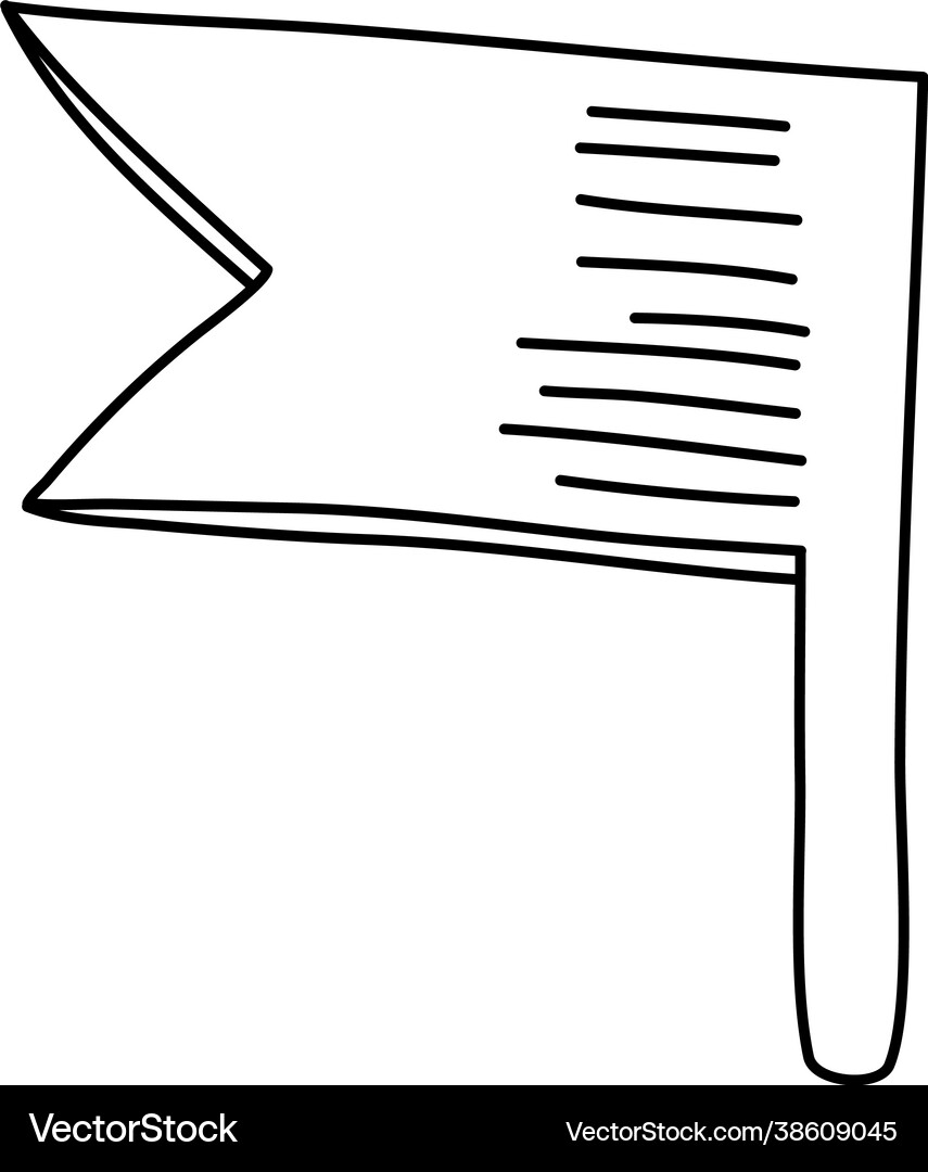 Flag line icon black small check mark black line Vector Image