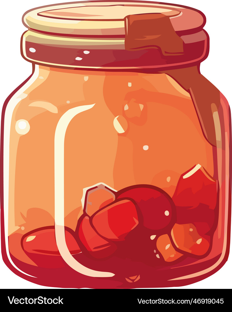 Fresh organic fruit in a transparent jar Vector Image