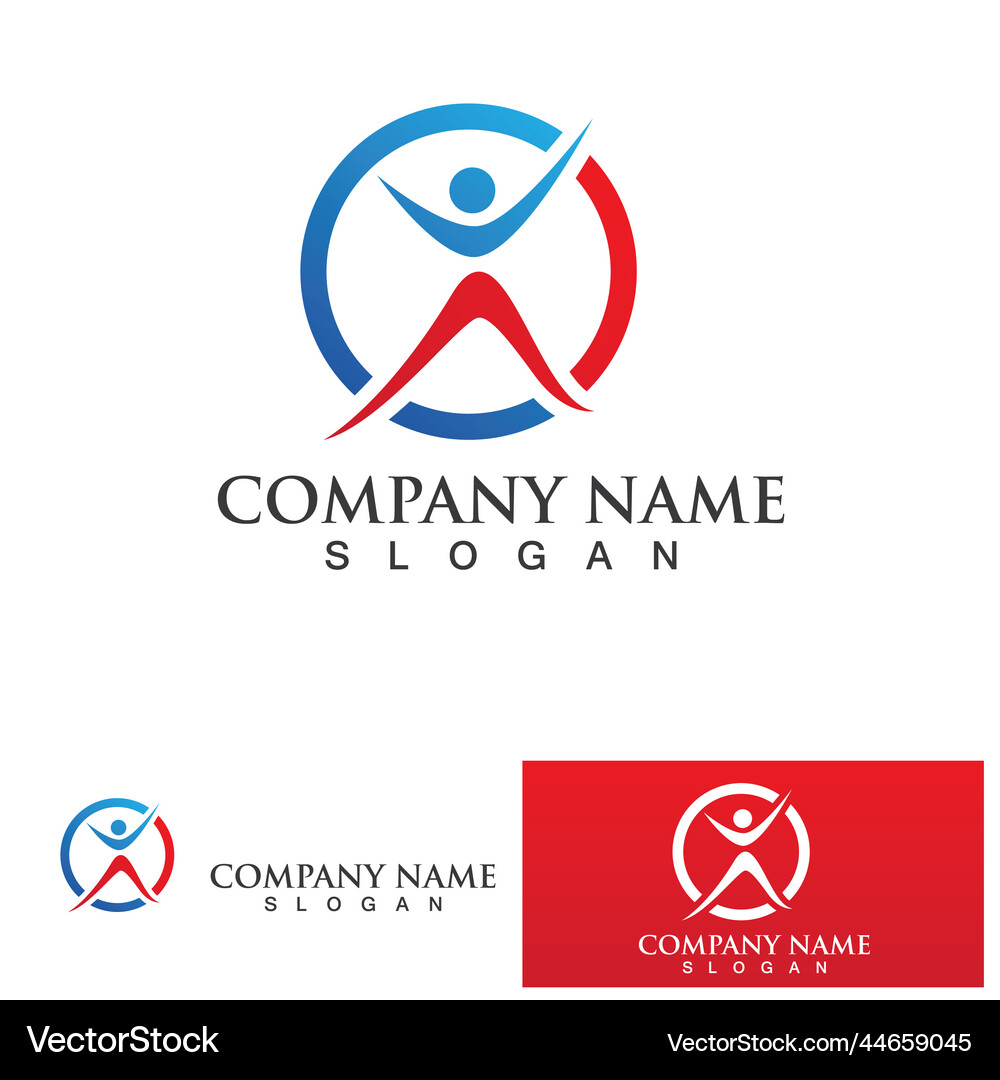 Health people logo design template Royalty Free Vector Image