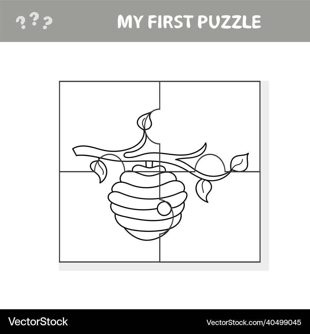 Jigsaw puzzle education game for children bee Vector Image