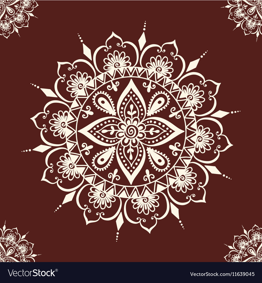 Mehendi pattern Royalty Free Vector Image - VectorStock