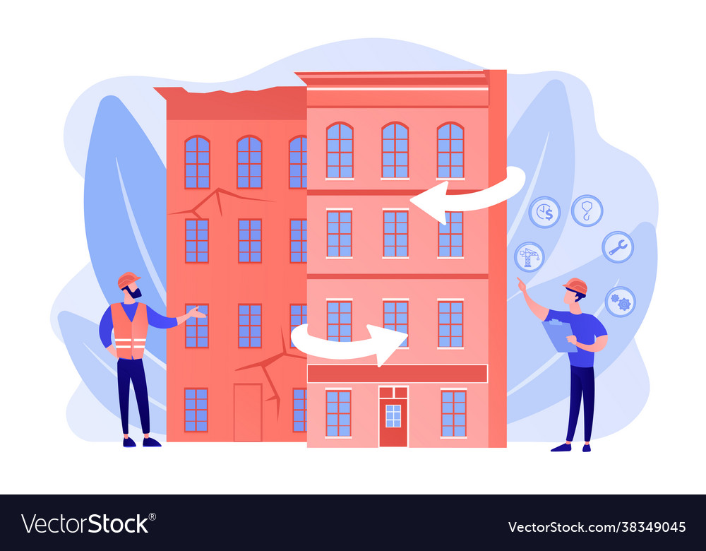 Old buildings modernization concept Royalty Free Vector Old buildings modernization concept Royalty Free Vector