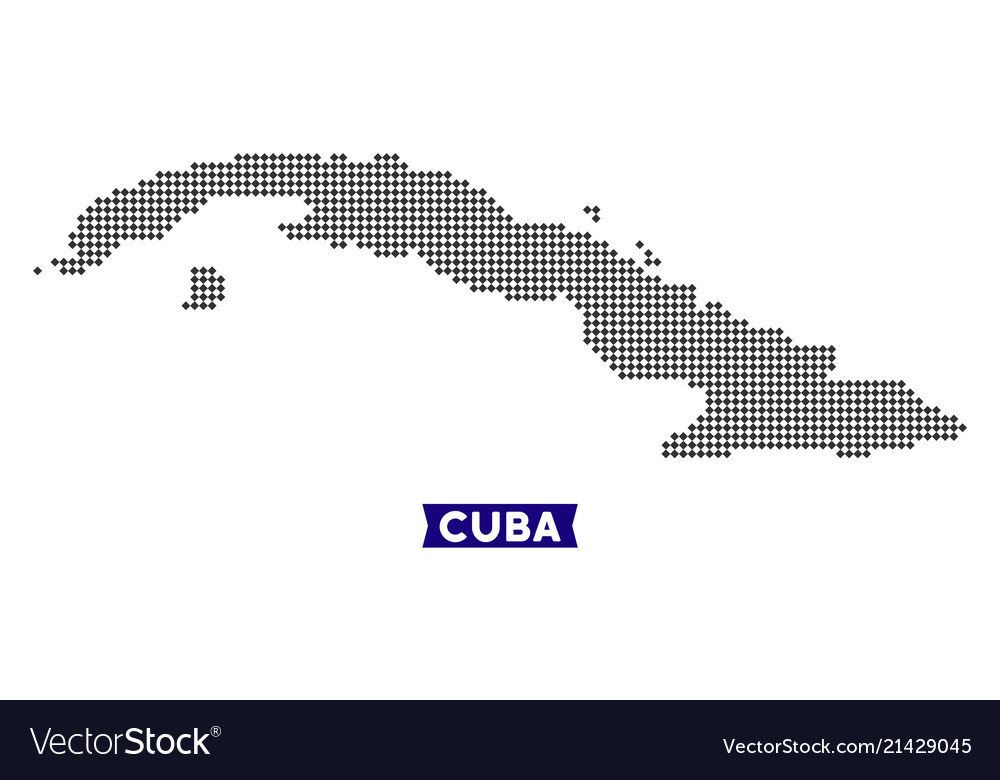 Pixelated cuba map Royalty Free Vector Image - VectorStock
