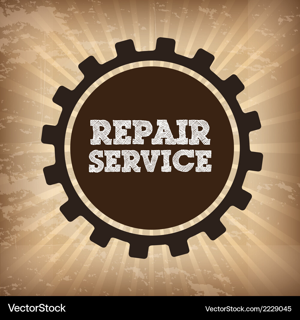 Repair service over grunge background Royalty Free Vector