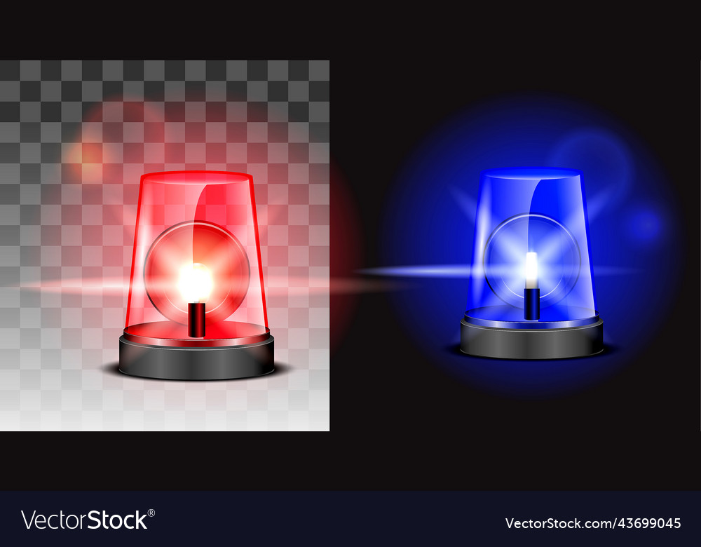 Set of realistic flashing police siren ambulance Vector Image Set of realistic flashing police siren ambulance Vector Image