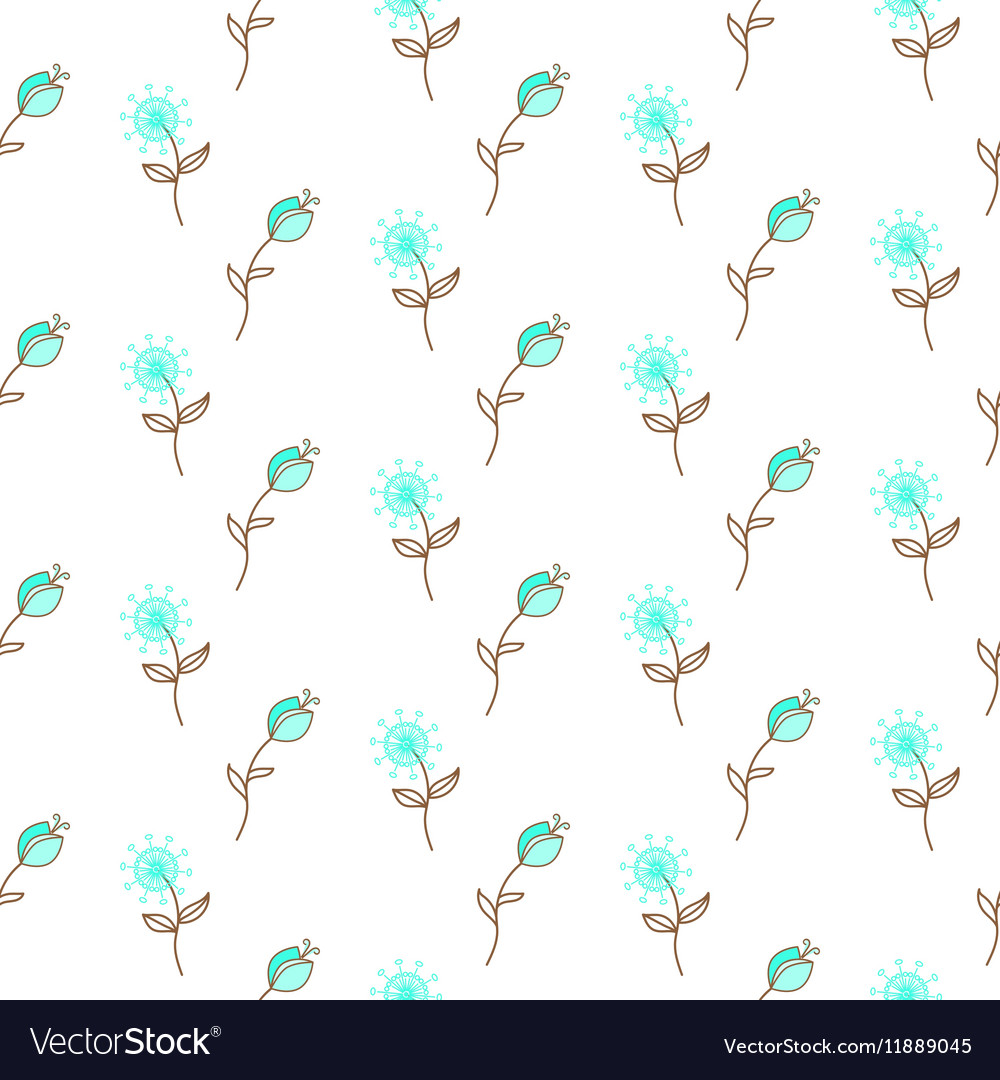 Thin blue flower pattern Royalty Free Vector Image