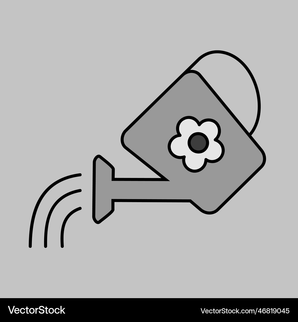 Watering can grayscale icon irrigation symbol Vector Image