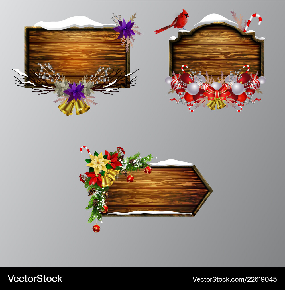 Wooden christmas board Royalty Free Vector Image