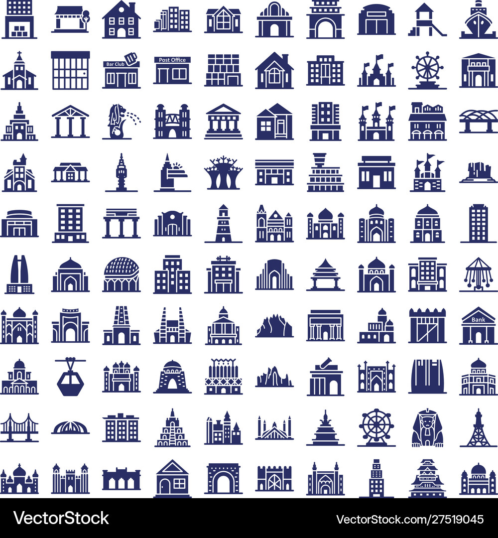 World landmarks isolated icons set that ca Vector Image