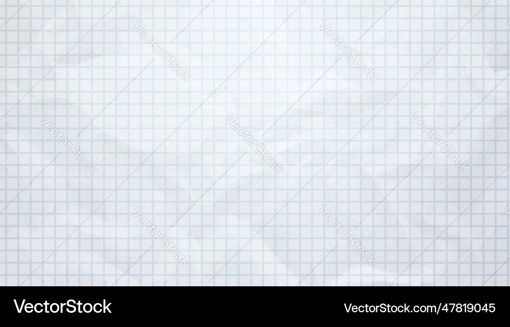 Wrinkled paper list with blue cell grid Royalty Free Vector
