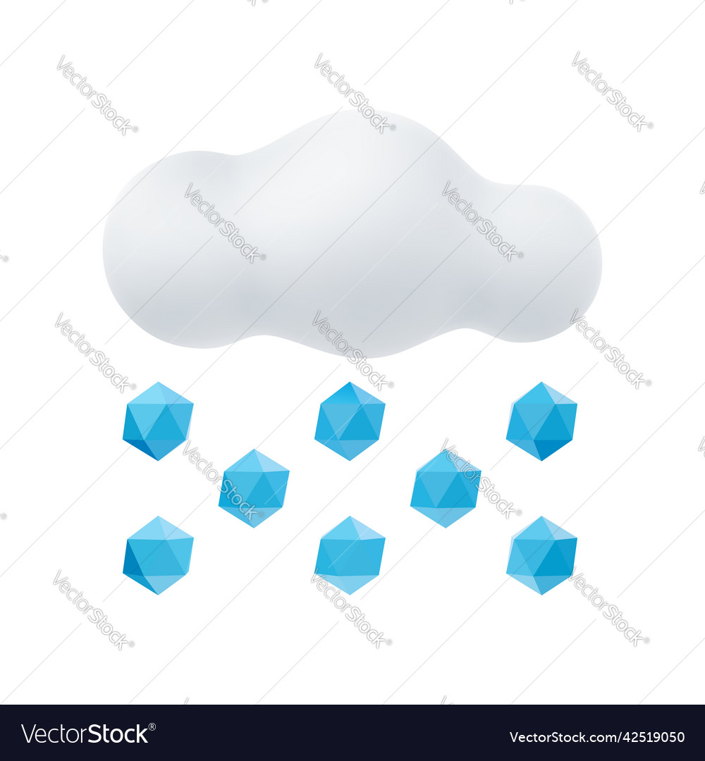 3d cartoon weather icon of hail sign cloud Vector Image 3d cartoon weather icon of hail sign cloud Vector Image