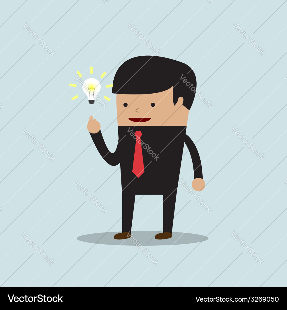 Businessman get the good idea Royalty Free Vector Image