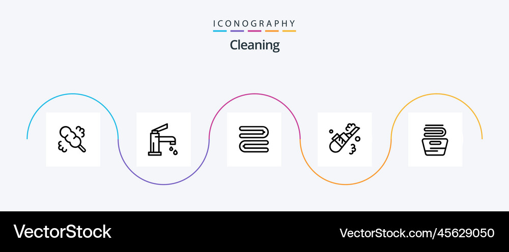 Cleaning line 5 icon pack including housekeeping Vector Image