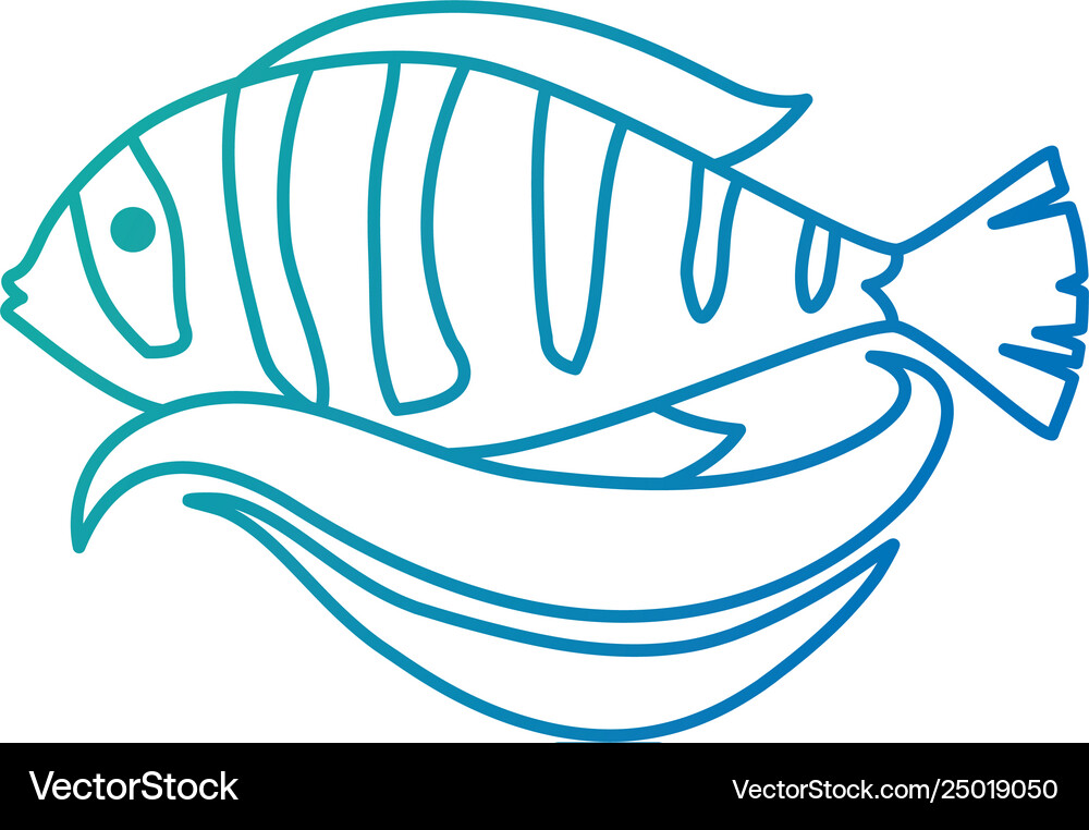 Cute ornamental fish icon Royalty Free Vector Image