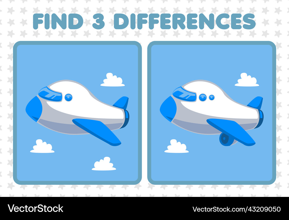 Education game for children find three Royalty Free Vector