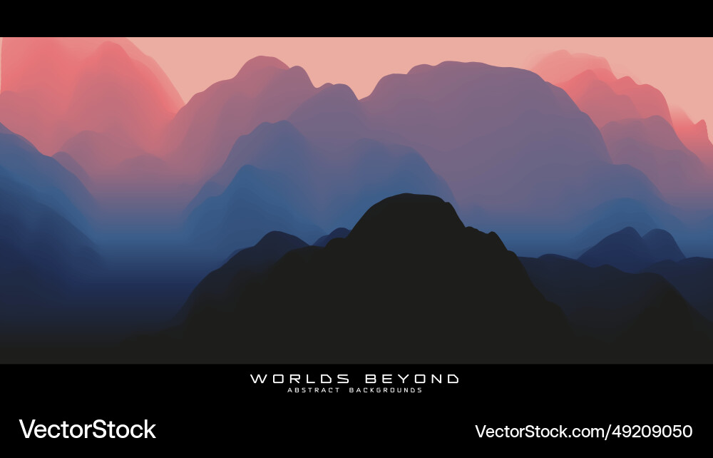 Fog over mountains landscape panorama Royalty Free Vector