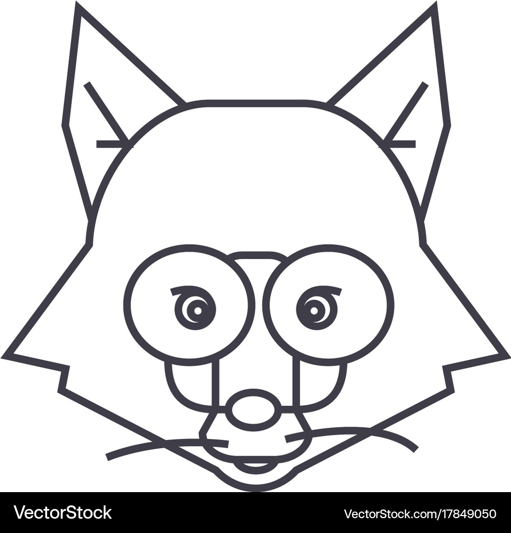 Fox head sign line icon sign Royalty Free Vector Image