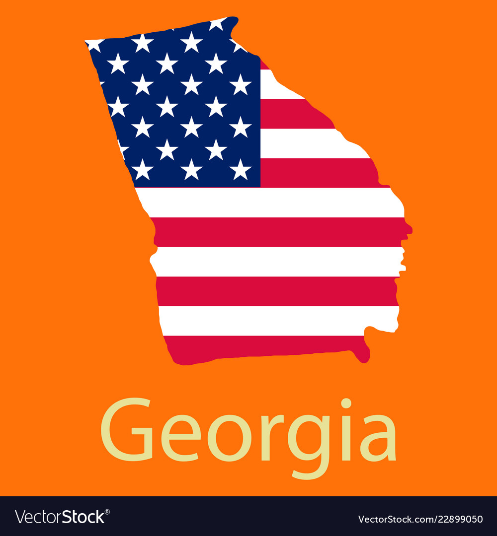 Georgia state of america with map flag print Vector Image