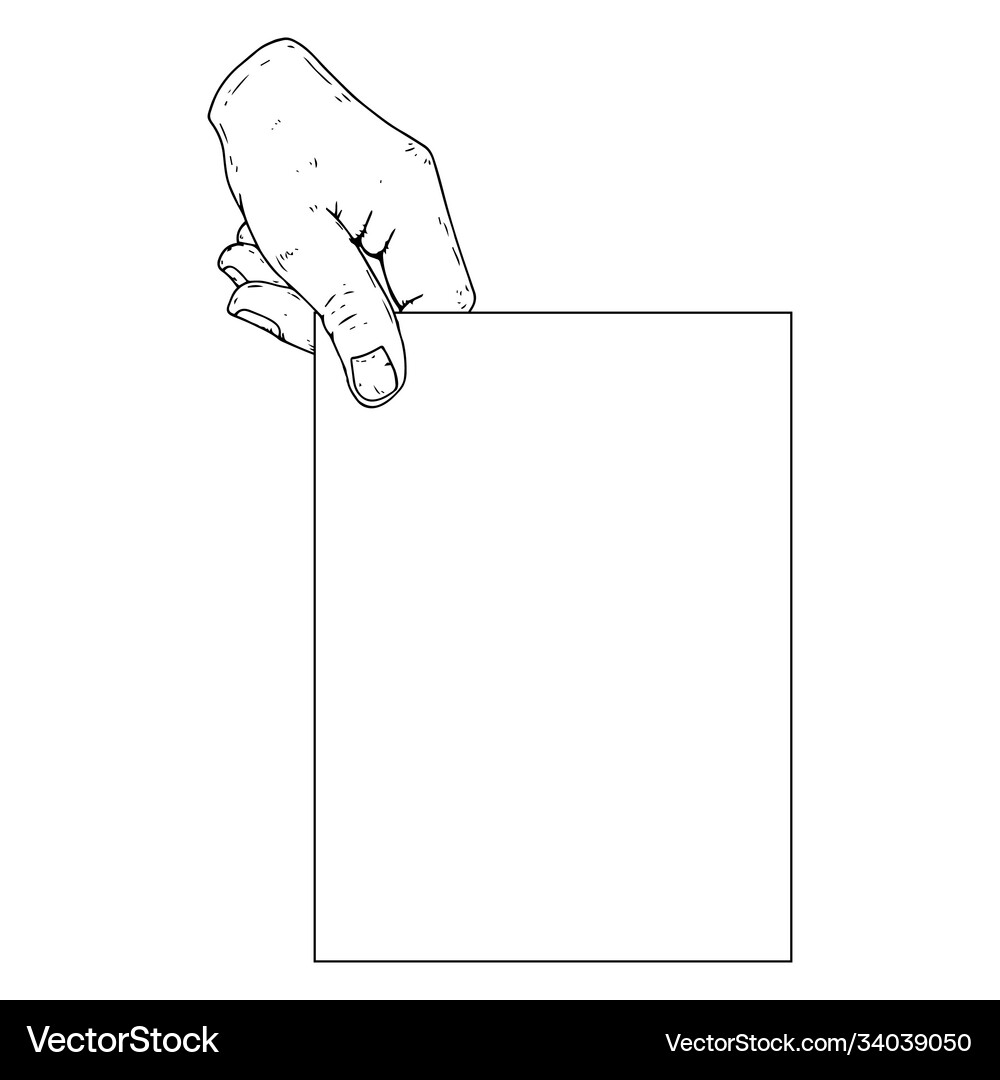Hand is holding a blank sheet paper icon Vector Image