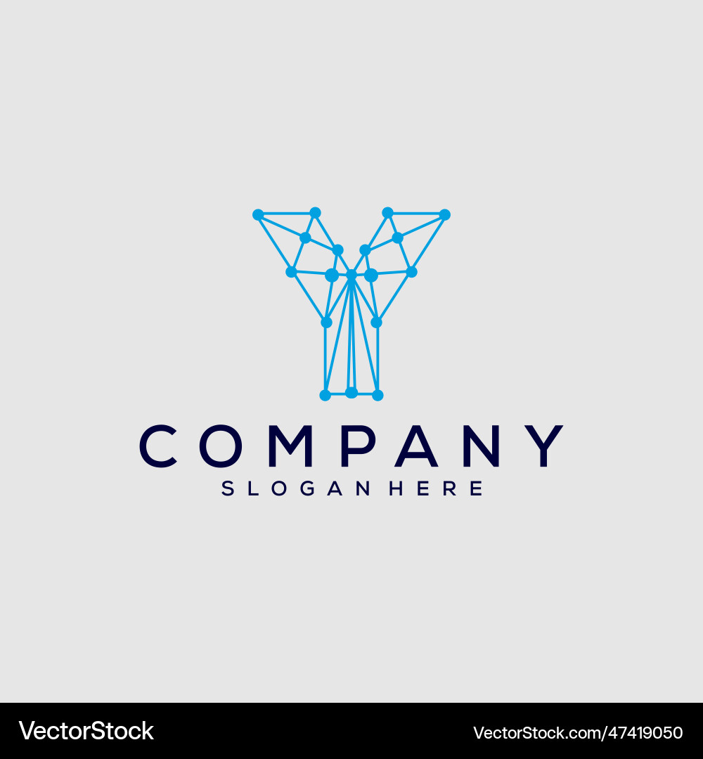 Letter y tech logo design inspiration Royalty Free Vector