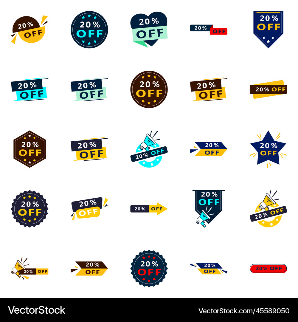 Make a strong impression with our pack of 25 20 Vector Image
