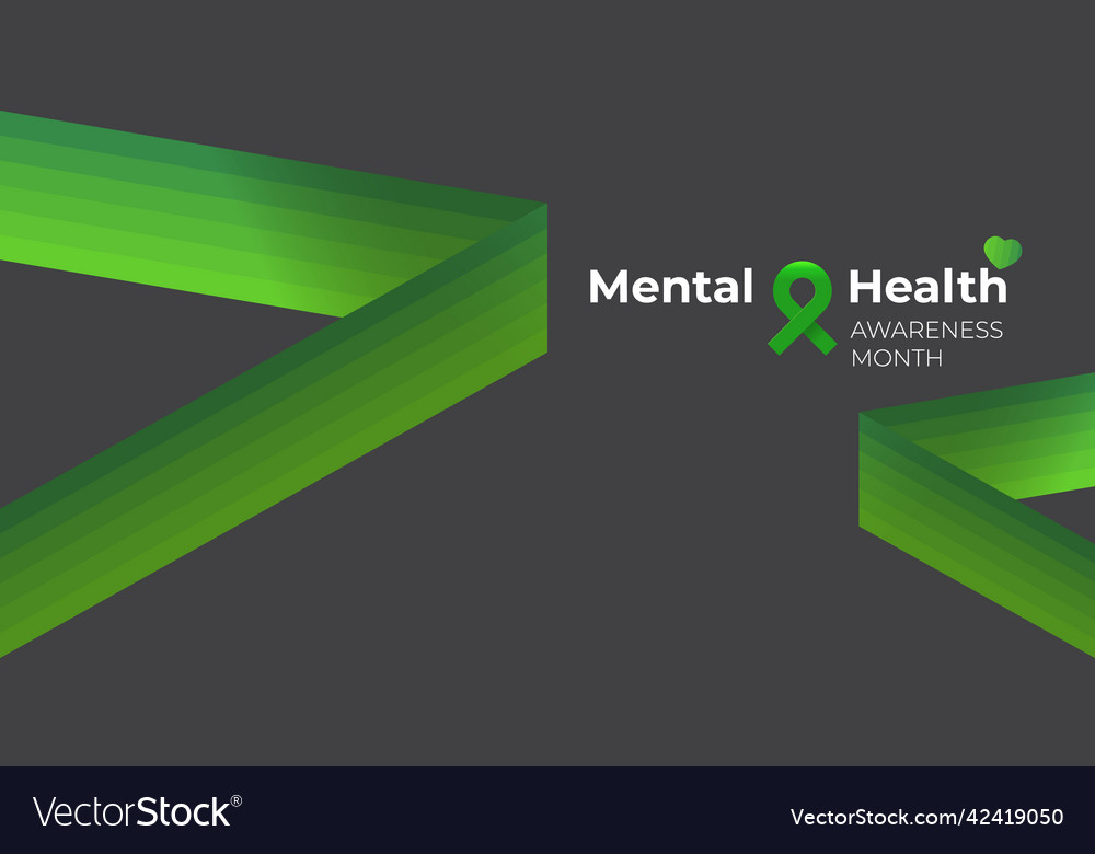 Mental health awareness month horizontal banner Vector Image