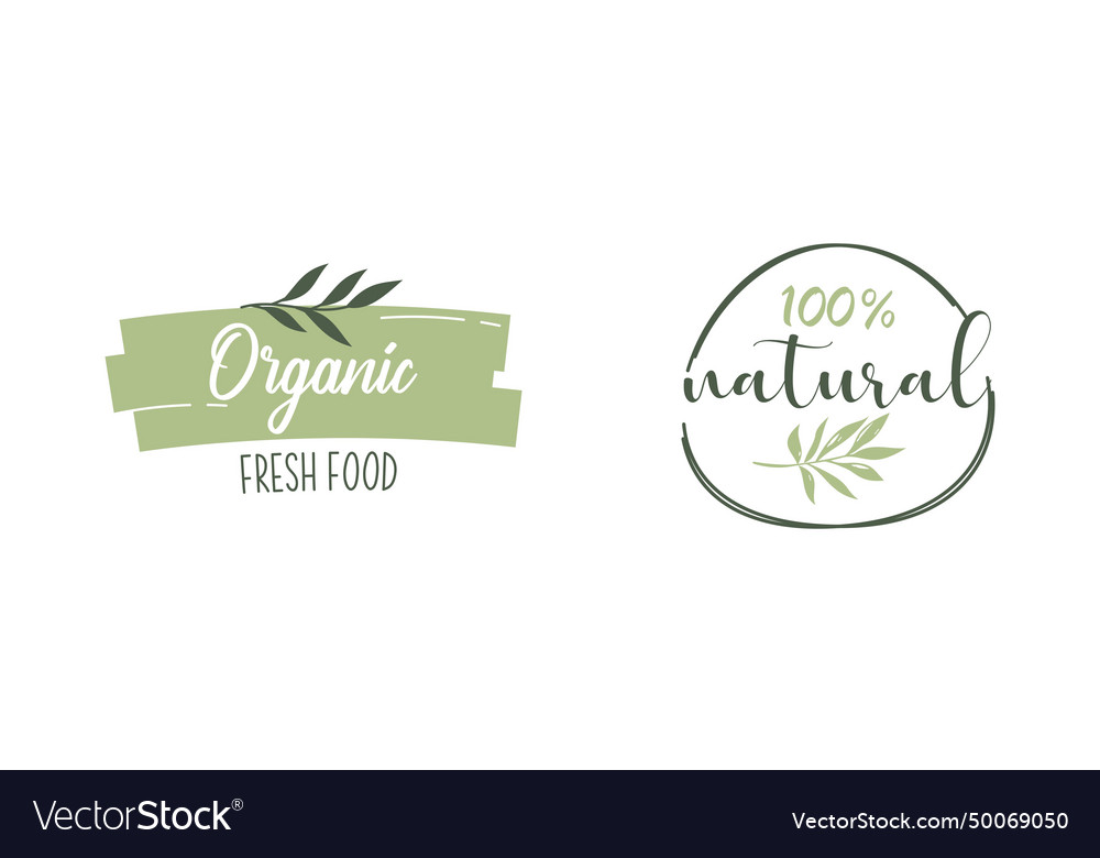 Organic food farm fresh and natural products Vector Image