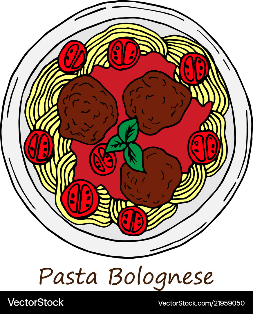 Pasta in cartoon style Royalty Free Vector Image