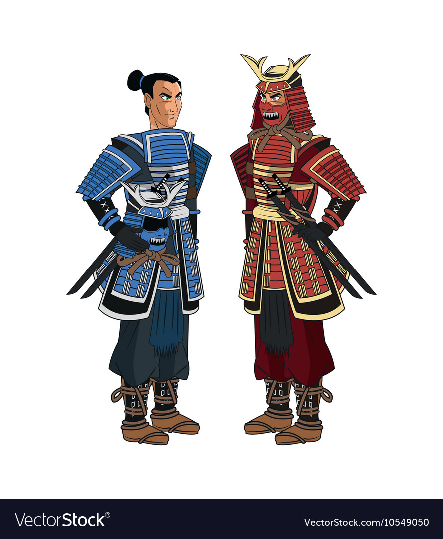 Samurai man cartoon design Royalty Free Vector Image