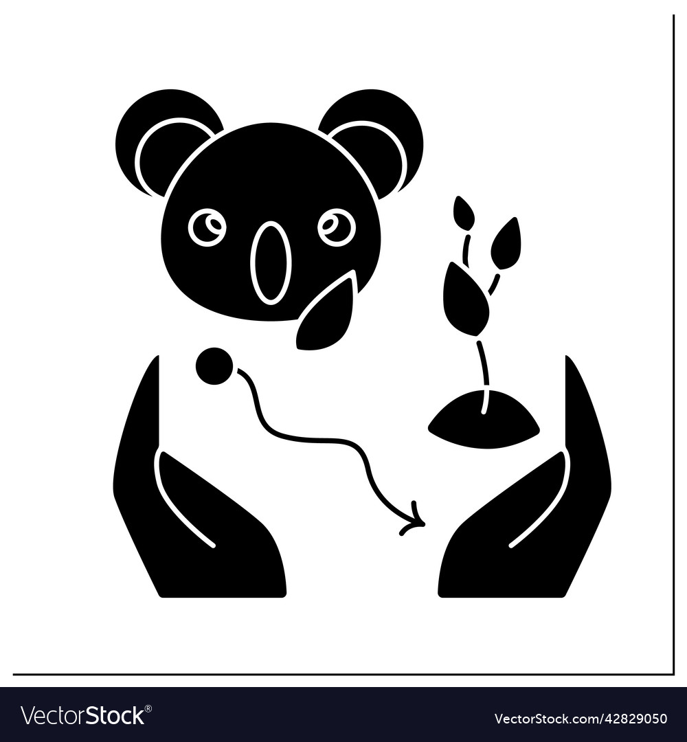 Wildlife protection glyph icon Royalty Free Vector Image Wildlife protection glyph icon Royalty Free Vector Image