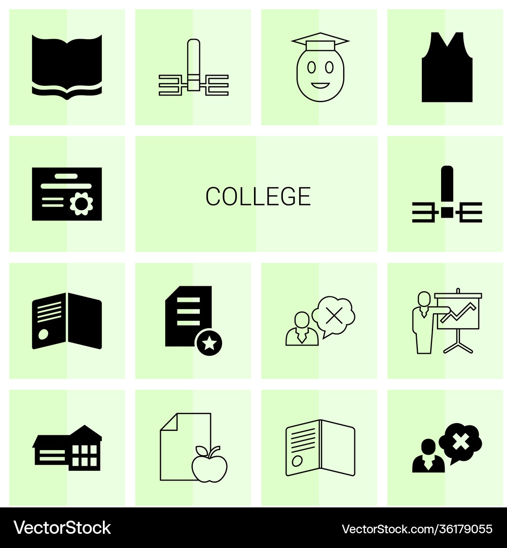 14 college icons Royalty Free Vector Image - VectorStock