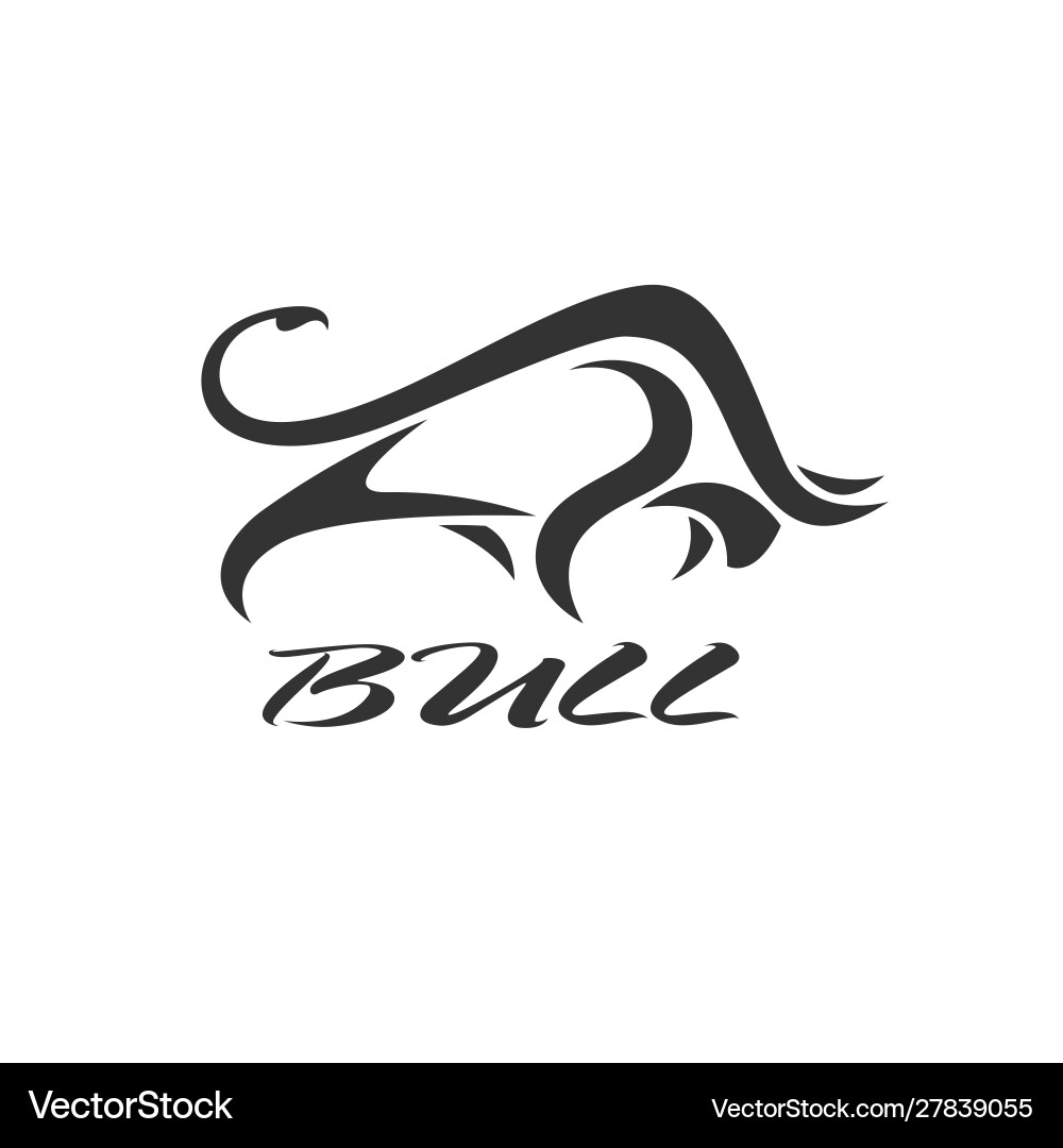 A bull design on white background wild animals Vector Image
