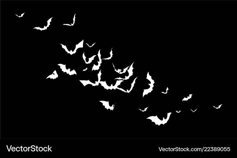 Bats - halloween inverse design cute horror Vector Image