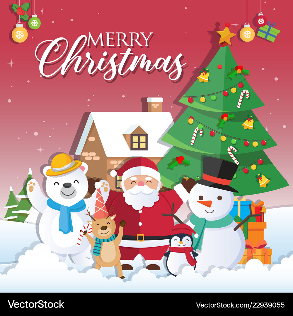 Christmas background with santa claus Royalty Free Vector