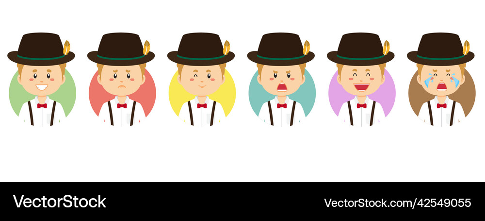 Germany avatar with various expression Royalty Free Vector