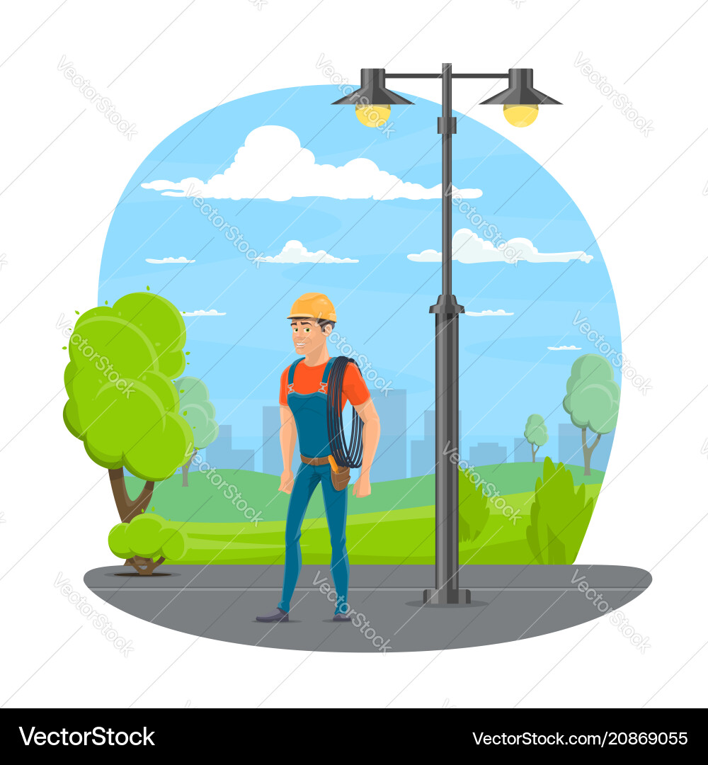 Lineman icon for electrician profession design Vector Image