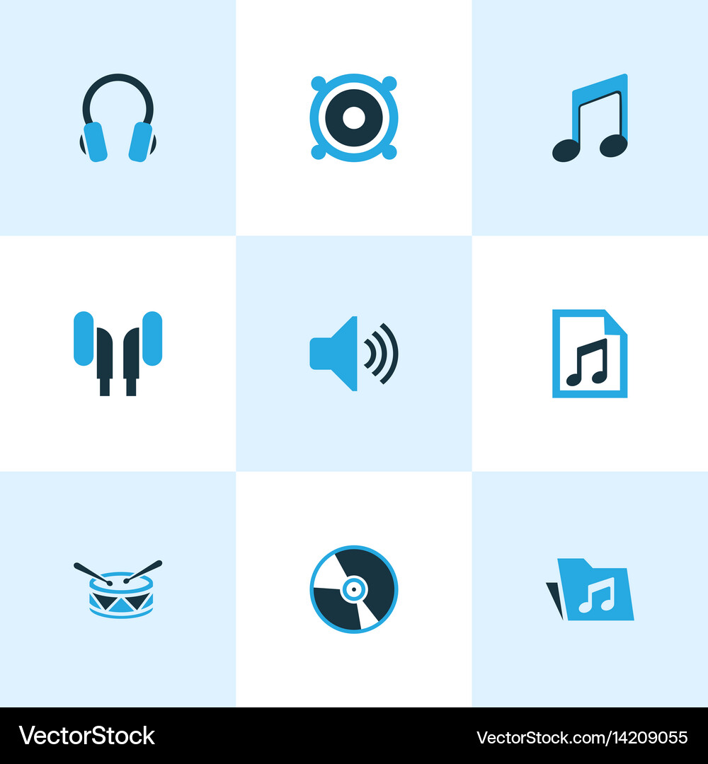 Multimedia colored icons set collection of folder Vector Image