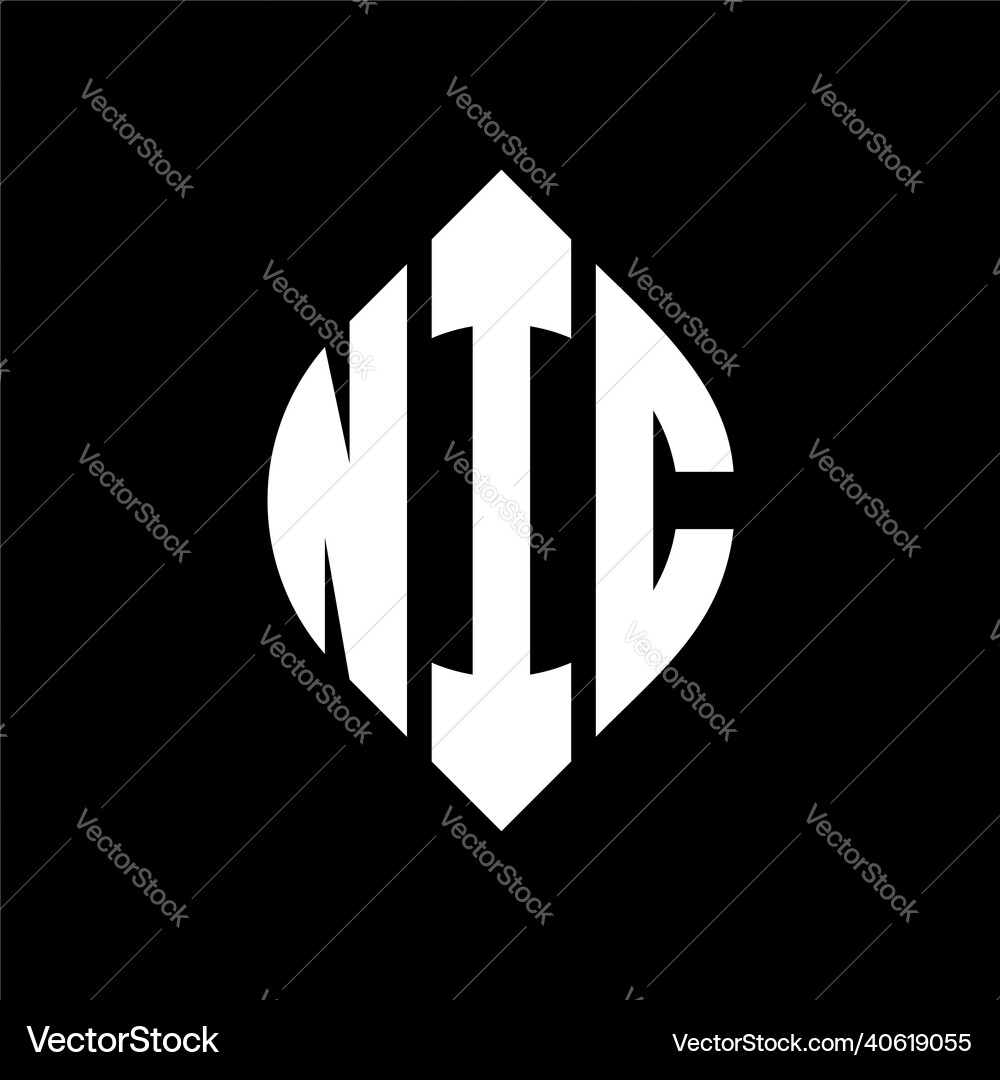 Nic circle letter logo design Royalty Free Vector Image