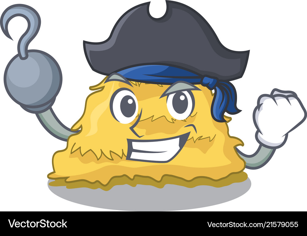 Pirate hay bale character cartoon Royalty Free Vector Image