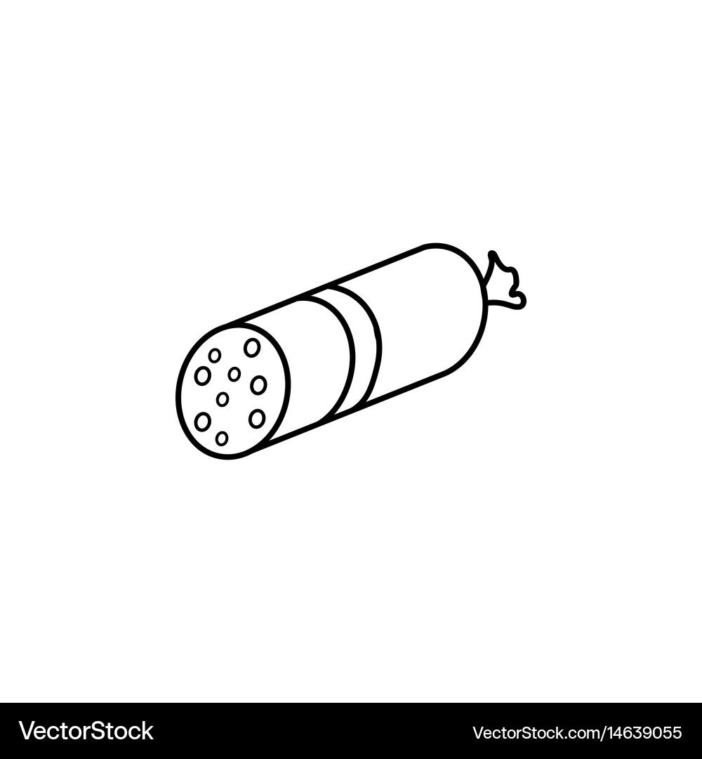 Salami line icon food drink elements Royalty Free Vector