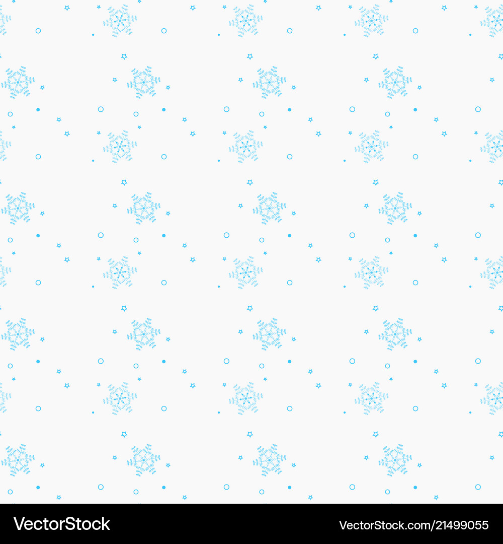 Snowflake simple seamless pattern blue snow Vector Image