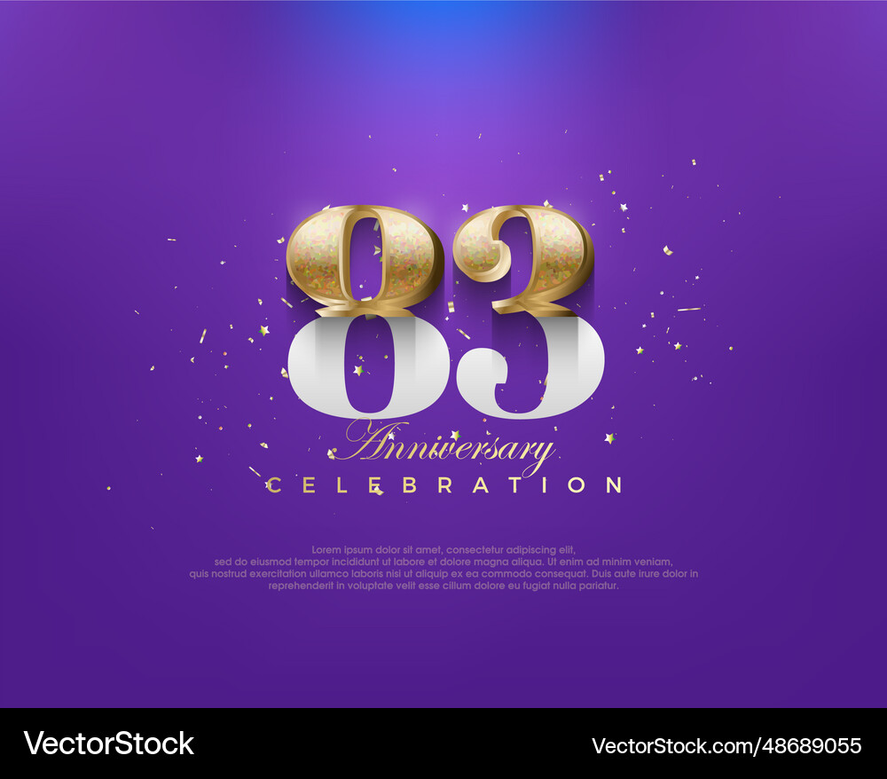 Unique classic number 83rd for an anniversary Vector Image